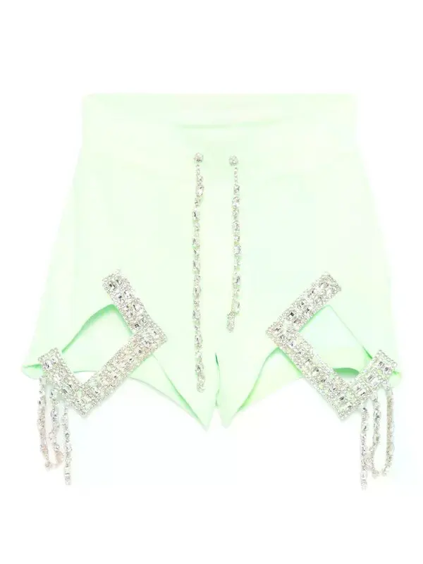LOULOU Jewel-embellished Shorts - Green
