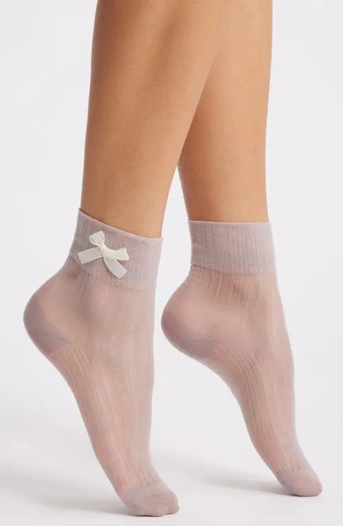 CASA CLARA Sheer Mesh Ankle Socks - Rose