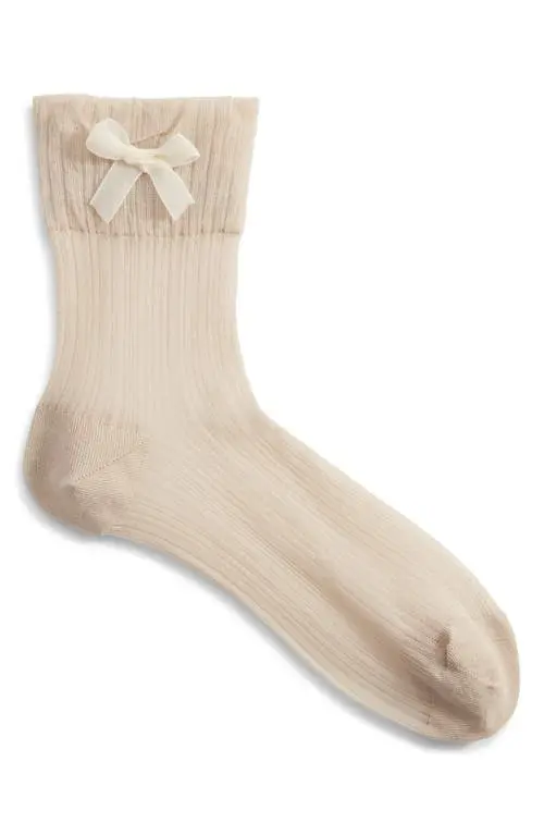 CASA CLARA Sheer Mesh Ankle Socks - Taupe