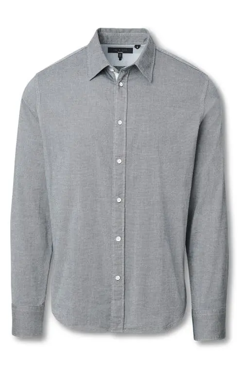 Rag & Bone Tomlin Cotton Dobby Button-up Shirt - Skyblue