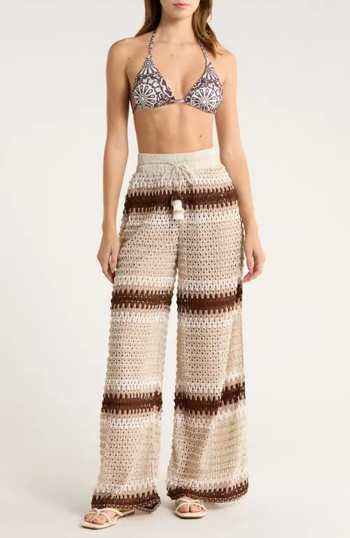 Ramy Brook Larsa Open Stitch Cover-up Pants - Sandstone Crochet