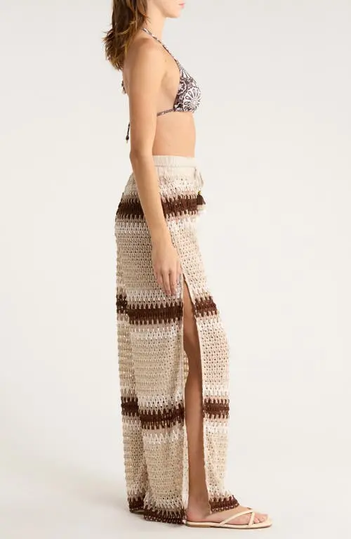 Ramy Brook Larsa Open Stitch Cover-up Pants - Sandstone Crochet