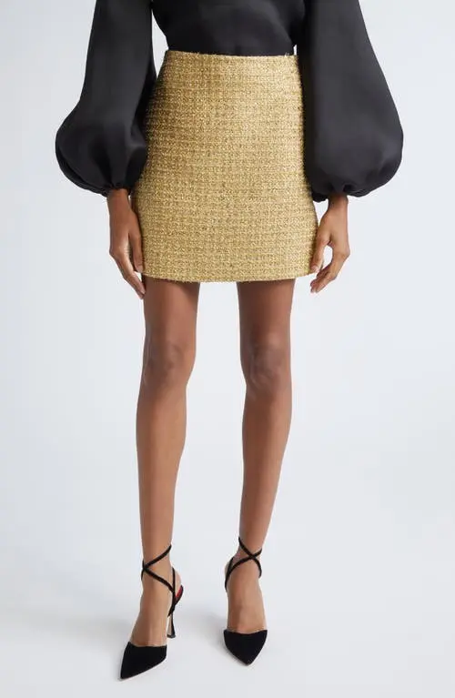 Carolina Herrera Metallic Tweed Miniskirt
