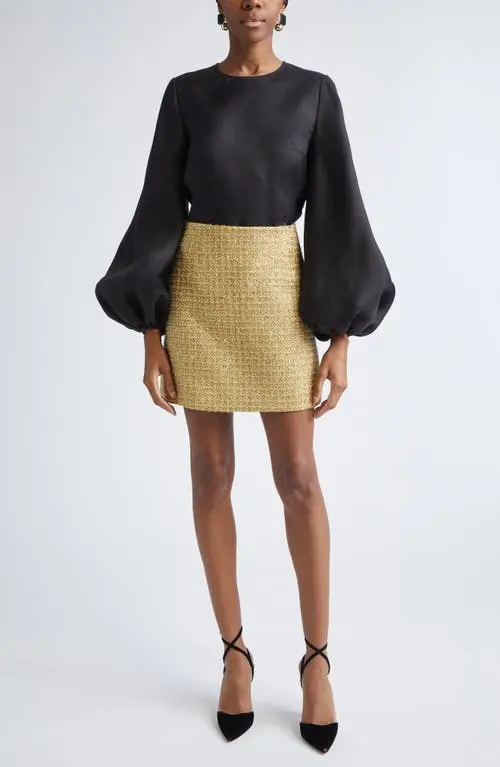 Carolina Herrera Metallic Tweed Miniskirt