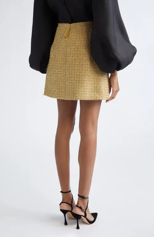 Carolina Herrera Metallic Tweed Miniskirt