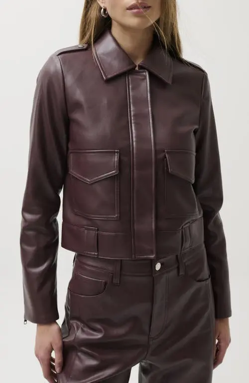 PISTOLA Faux Leather Crop Jacket