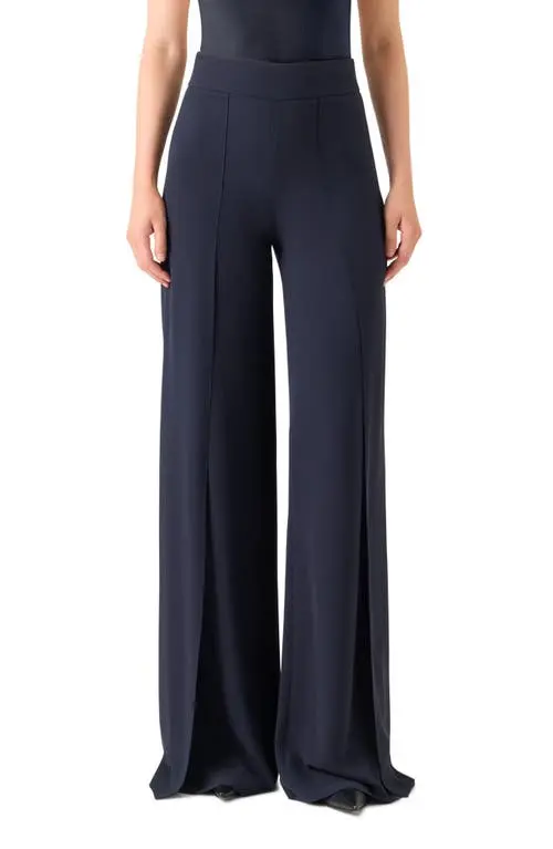 Akris Fellia Slit Wide-leg Silk Pants