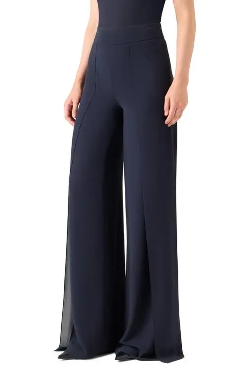 Akris Fellia Slit Wide-leg Silk Pants