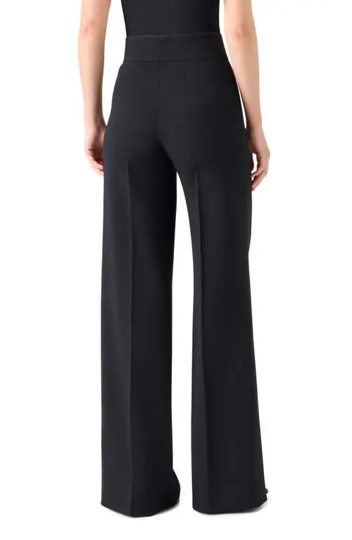 Akris Fiyuki Wool Blend Wide Leg Pants - Black