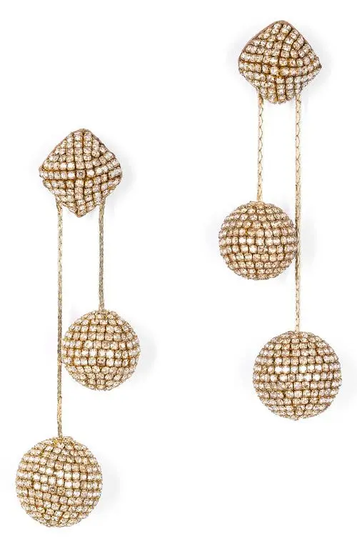 Deepa Gurnani Taryn Crystal Drop Earrings - Gold
