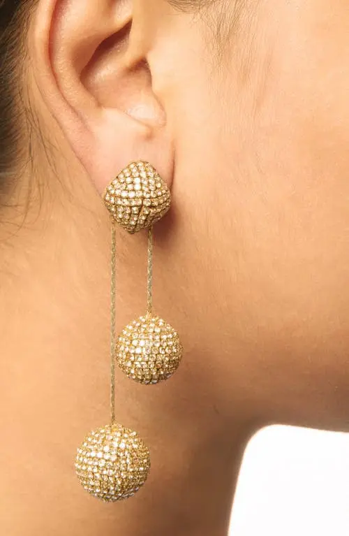 Deepa Gurnani Taryn Crystal Drop Earrings - Gold
