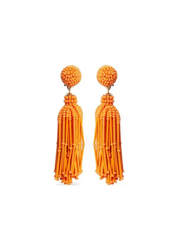 Carolina Herrera Tassel Drop Earrings - Orange