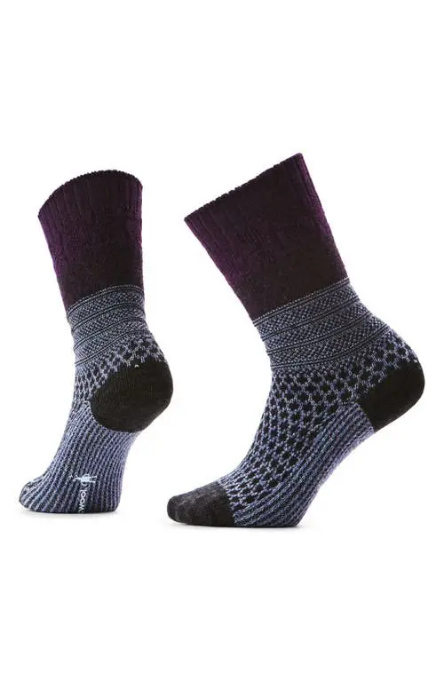 Smartwool Everyday Cozy Popcorn Cable Crew Socks - Chalk Violet