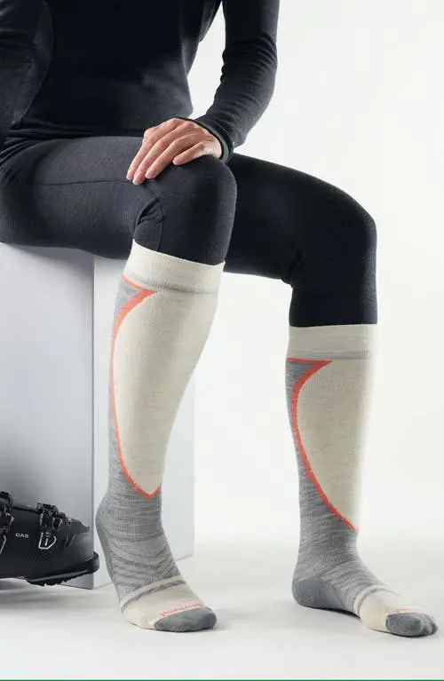 Smartwool Ski Targeted Cushioned Merino Wool Blend Knee High Socks - Light Gray