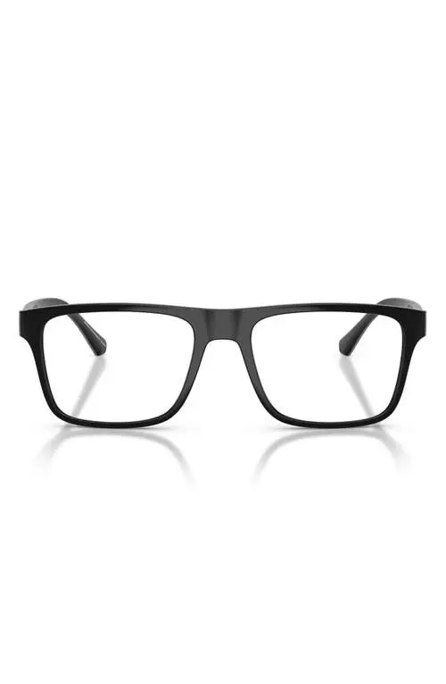 Emporio Armani 54mm Rectangular Eyeglasses - Shiny Black /clear