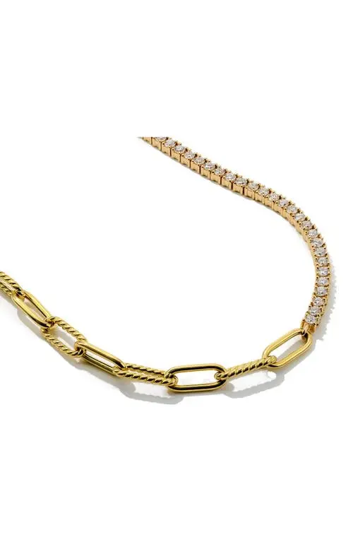 MARK HENRY Half & Half Chunky Link Necklace - Diamond
