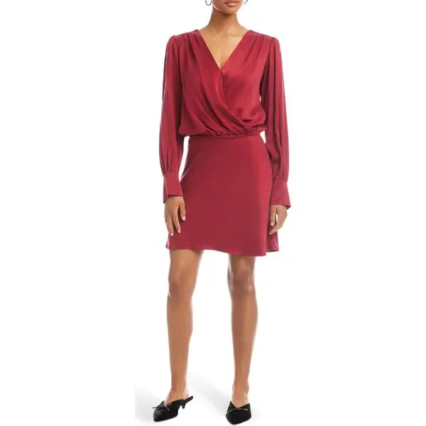 Fifteen Twenty Denise Long Sleeve Mini Dress - Brick