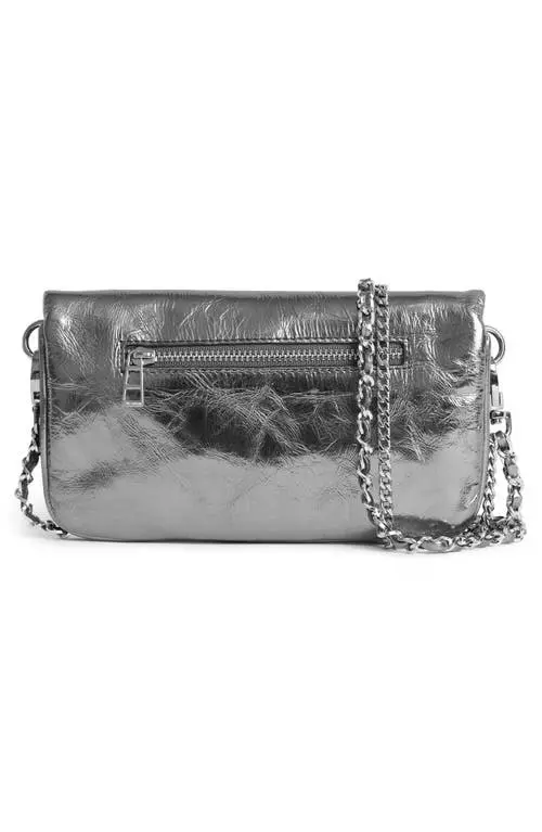 Zadig&Voltaire Nano Rock Metallic Clutch - Gun