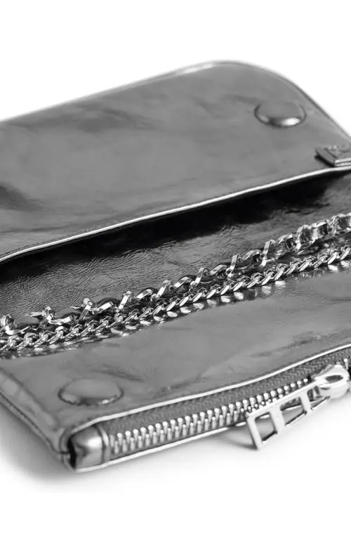Zadig&Voltaire Nano Rock Metallic Clutch - Gun
