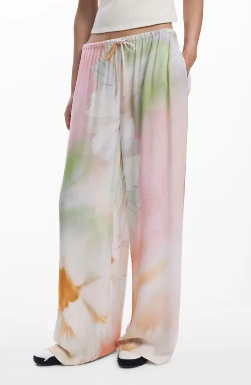 Desigual Fluid Watercolor Wide-leg Pants