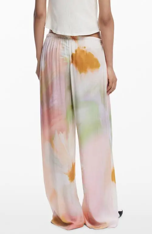 Desigual Fluid Watercolor Wide-leg Pants