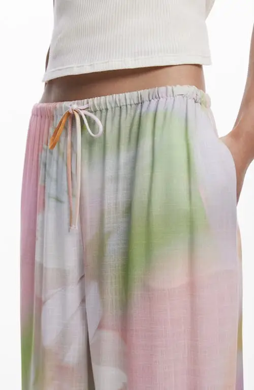 Desigual Fluid Watercolor Wide-leg Pants