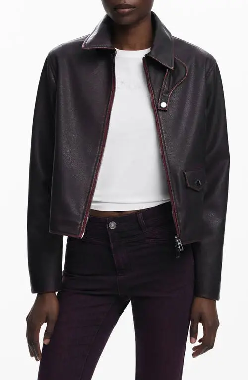 Desigual Faux Leather Moto Jacket