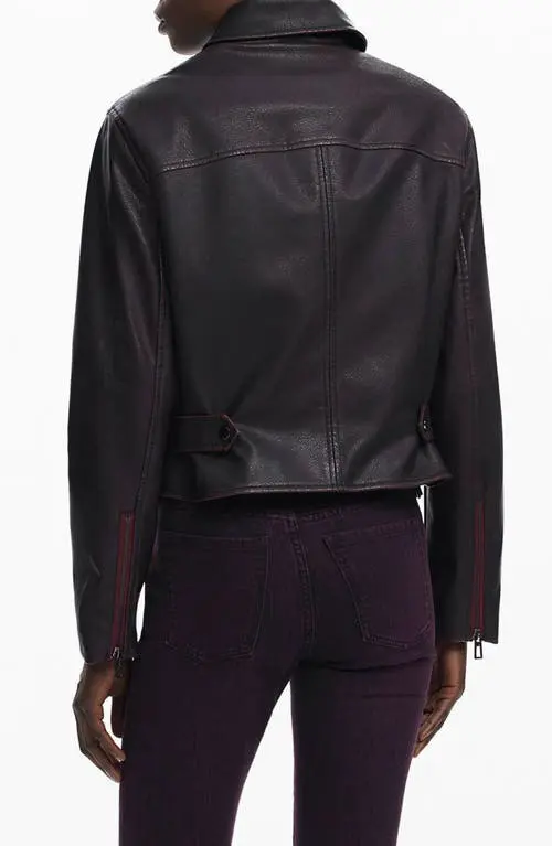 Desigual Faux Leather Moto Jacket