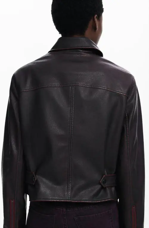 Desigual Faux Leather Moto Jacket