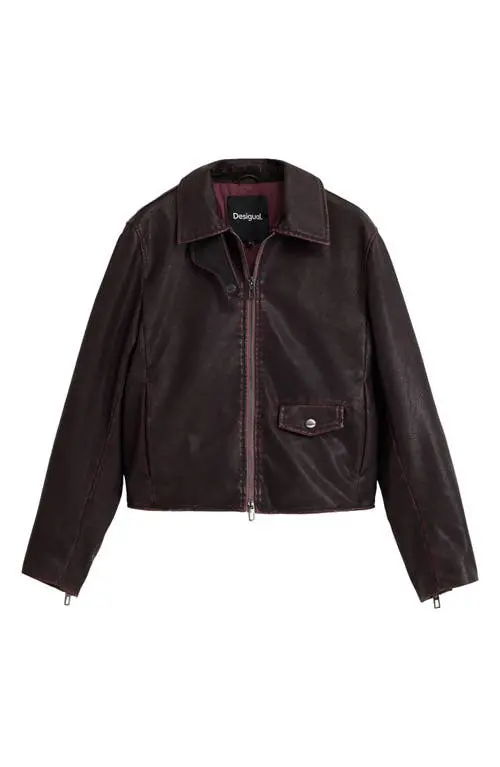 Desigual Faux Leather Moto Jacket