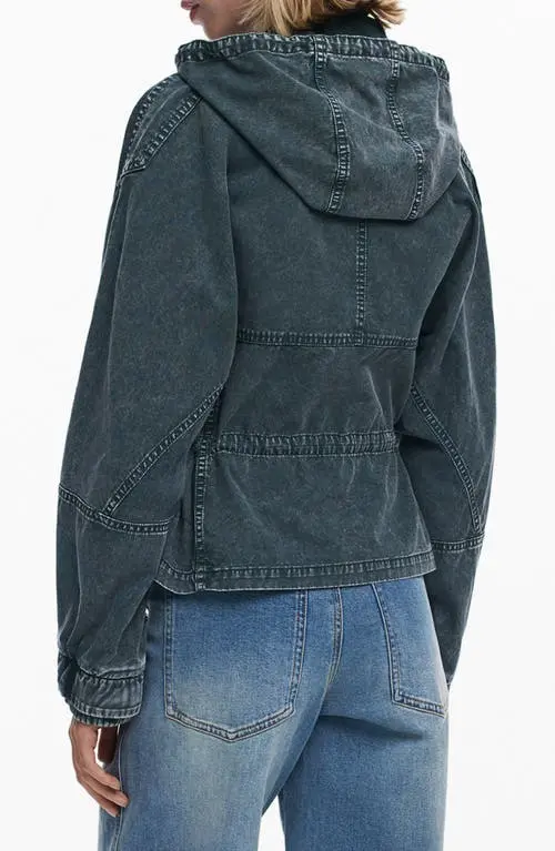 Desigual Hooded Denim Parka Jacket