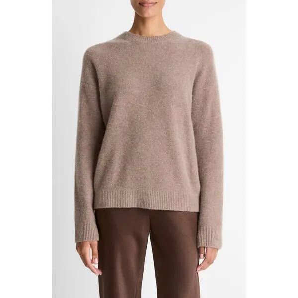 Vince Boiled Cashmere Crewneck Sweater - Heather Doe