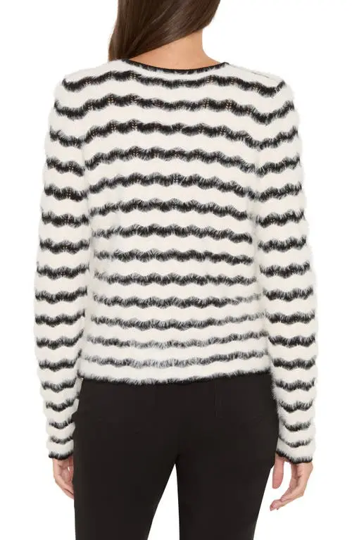 NIC+ZOE Striped Pointelle Stitch Sweater