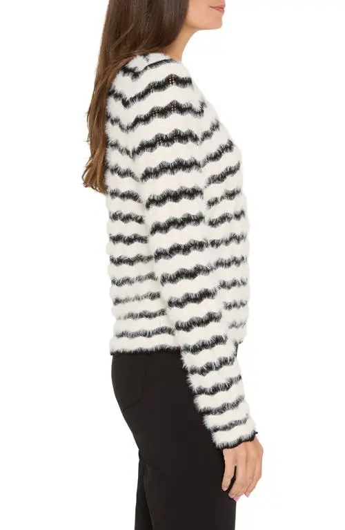 NIC+ZOE Striped Pointelle Stitch Sweater