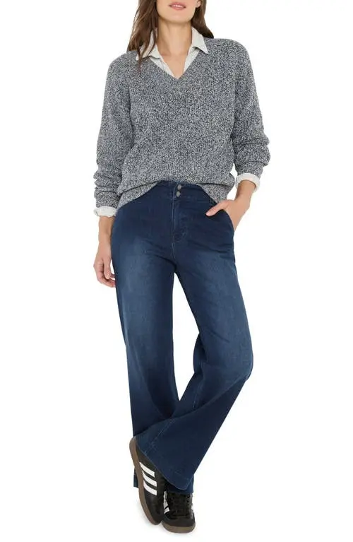 NIC+ZOE Shaker Stitch V-neck Sweater
