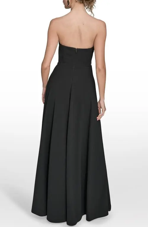 Donna Karan New York Beaded Floral Strapless Gown