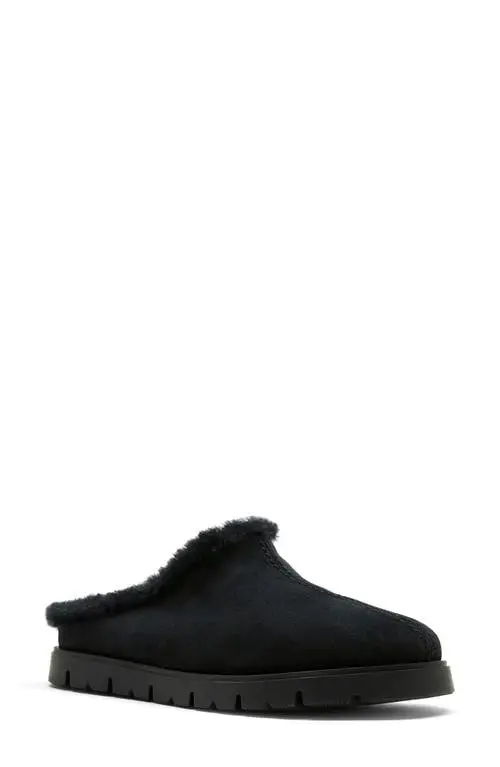 La Canadienne Eva City Dry™ Waterproof Shearling Lined Slipper - Black Suede