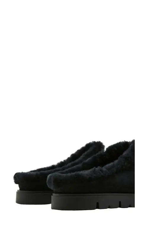 La Canadienne Eva City Dry™ Waterproof Shearling Lined Slipper - Black Suede