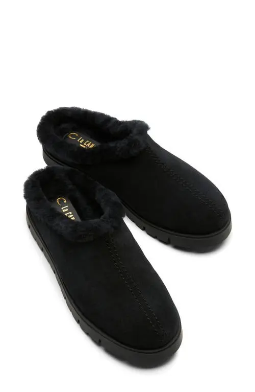 La Canadienne Eva City Dry™ Waterproof Shearling Lined Slipper - Black Suede