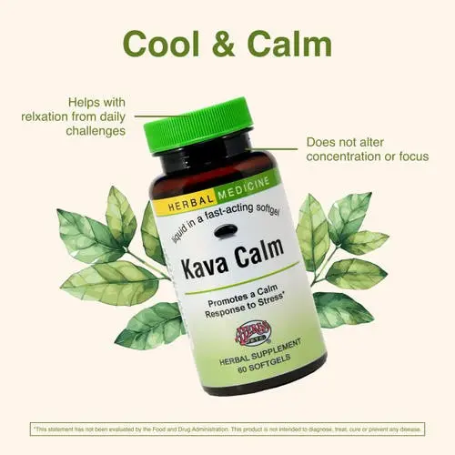 TRACE MINERALS Kava Calm Complexherbal Supplement To Support Natural Relaxationsupports Restful Sleepnerve Soothing Supplement60 Softgels