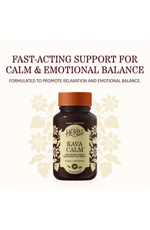 TRACE MINERALS Kava Calm Complexherbal Supplement To Support Natural Relaxationsupports Restful Sleepnerve Soothing Supplement60 Softgels