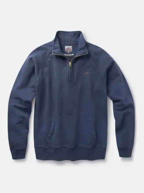 AUBIN Provost Zip Neck Sweatshirt - Navy