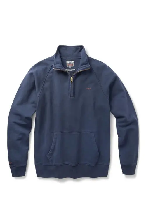 AUBIN Provost Zip Neck Sweatshirt - Navy