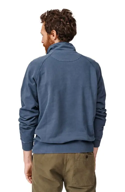 AUBIN Provost Zip Neck Sweatshirt - Navy