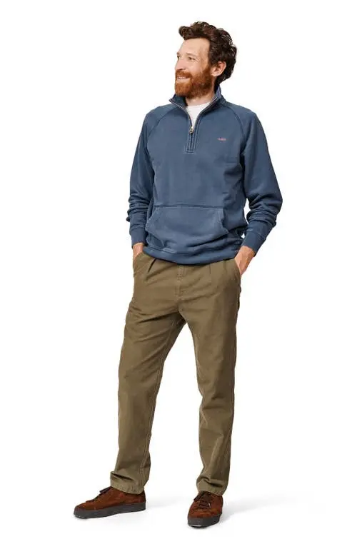 AUBIN Provost Zip Neck Sweatshirt - Navy