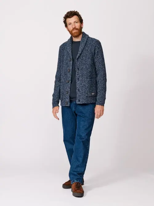 AUBIN Studham Shawl Collar Cardigan - Blue Mix
