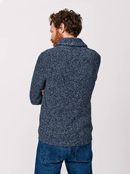 AUBIN Studham Shawl Collar Cardigan - Blue Mix