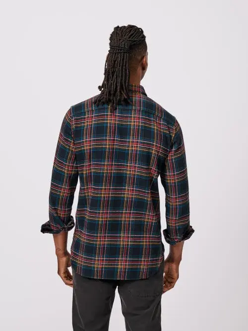 AUBIN Crowle Button Up Flannel Shirt - Black Check