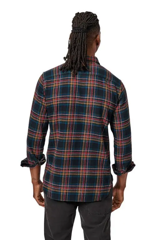AUBIN Crowle Button Up Flannel Shirt - Black Check