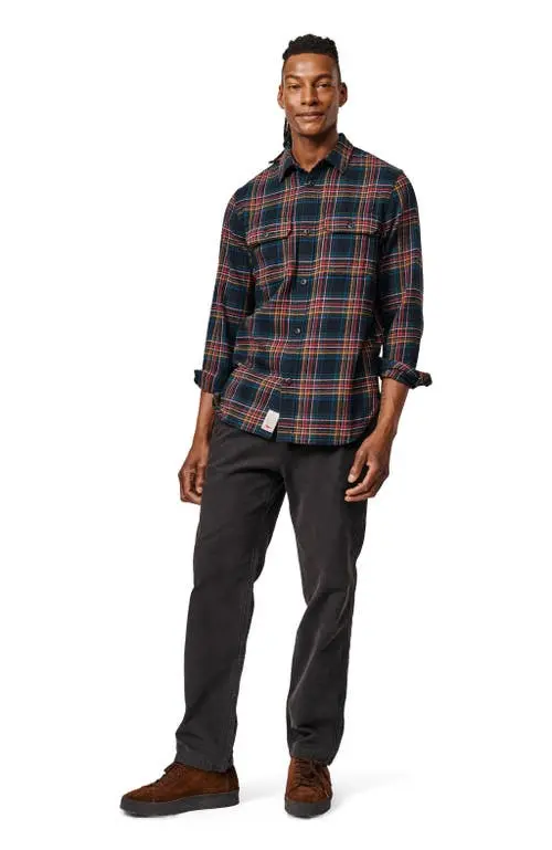 AUBIN Crowle Button Up Flannel Shirt - Black Check